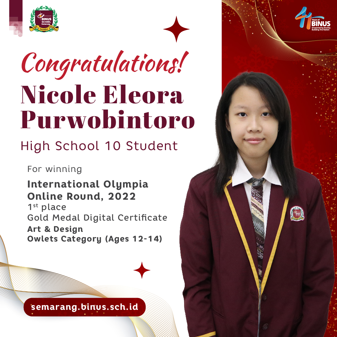 BINUS SCHOOL Semarang | Congratulations, Nichole! - BINUS SCHOOL Semarang